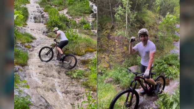 Look: Mountain Biker Balances Across Hanging Chain - BikeMag