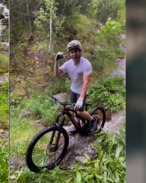Look: Mountain Biker Balances Across Hanging Chain - BikeMag