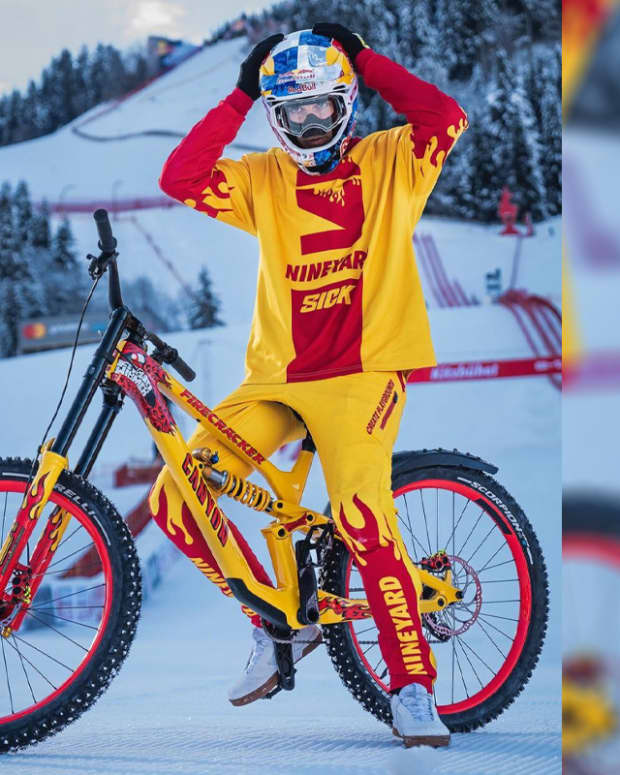 Rider Fabio Wibmer Exceeds 60mph On World's Hardest Ski Race Course - BikeMag