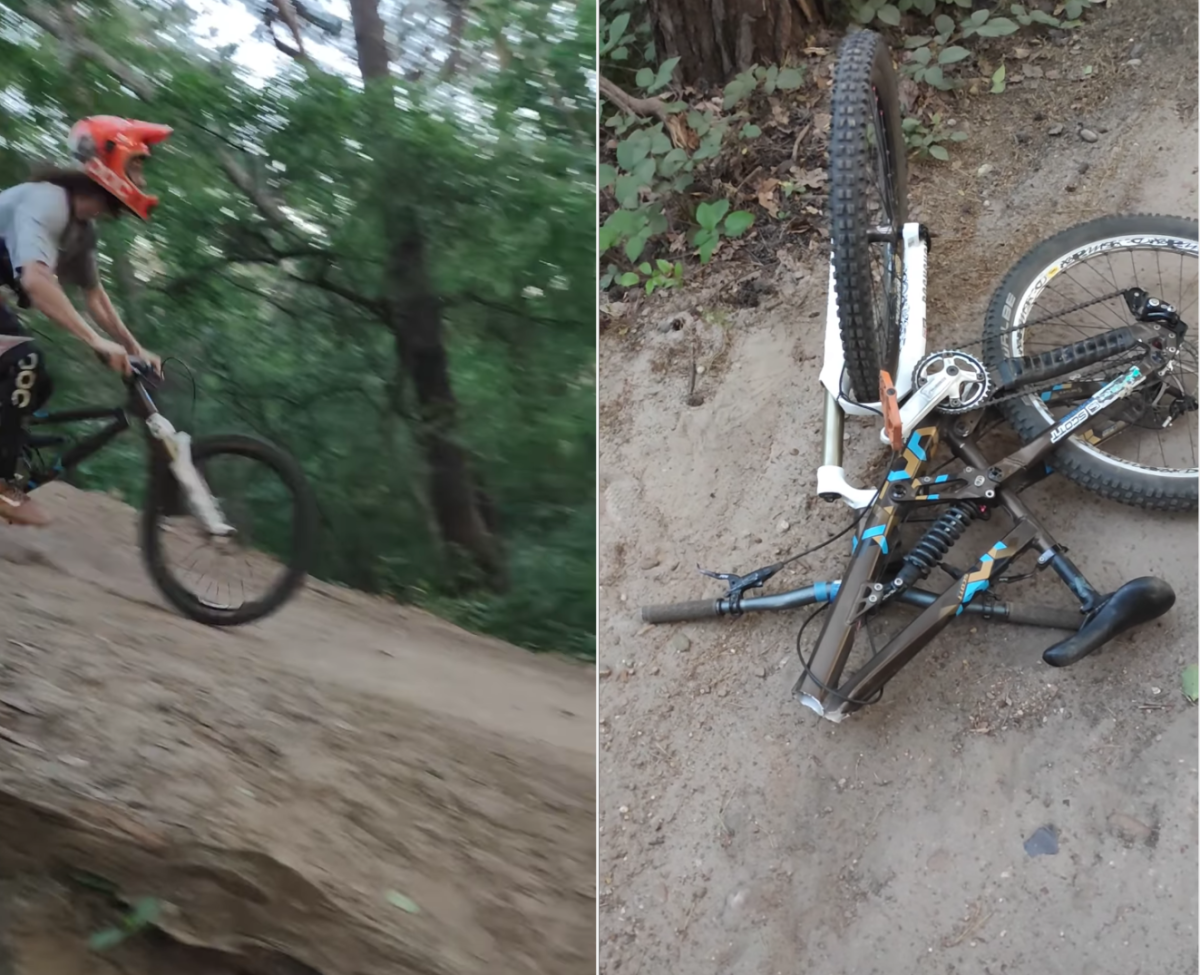 Watch: Mountain Bike Shatters On Impact