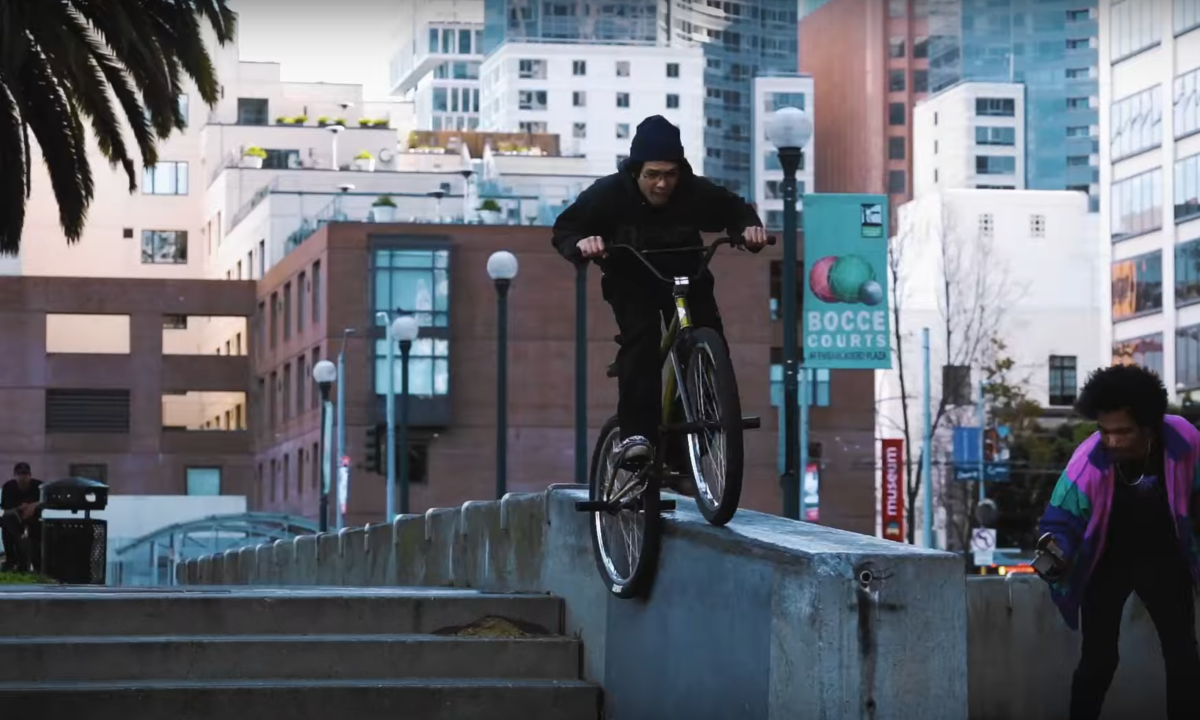 Riders Show Off Tricks On Custom Fixed Gear BMX Bikes In San Francisco