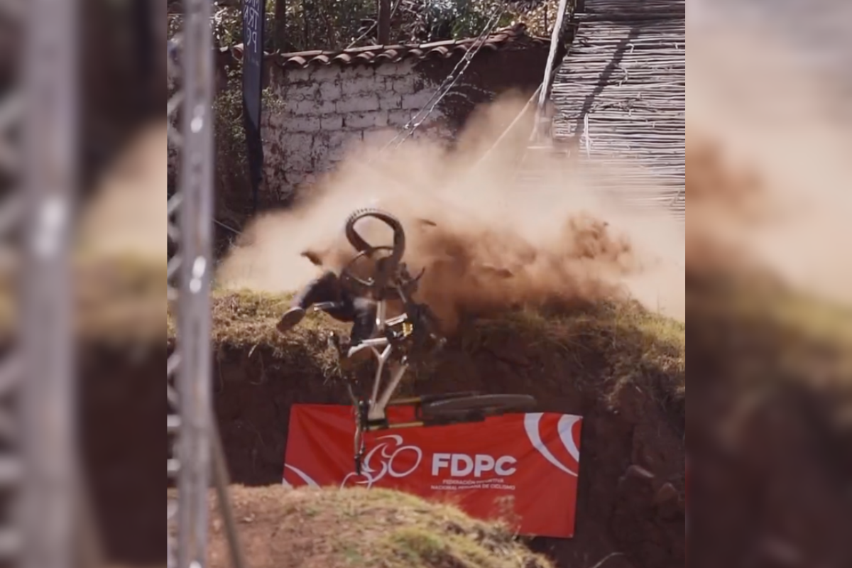 Rider's Rear Wheel Explodes On Impact