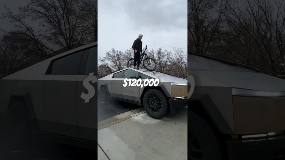 Rider Turns Tesla Cybertruck Into His Personal Ramp