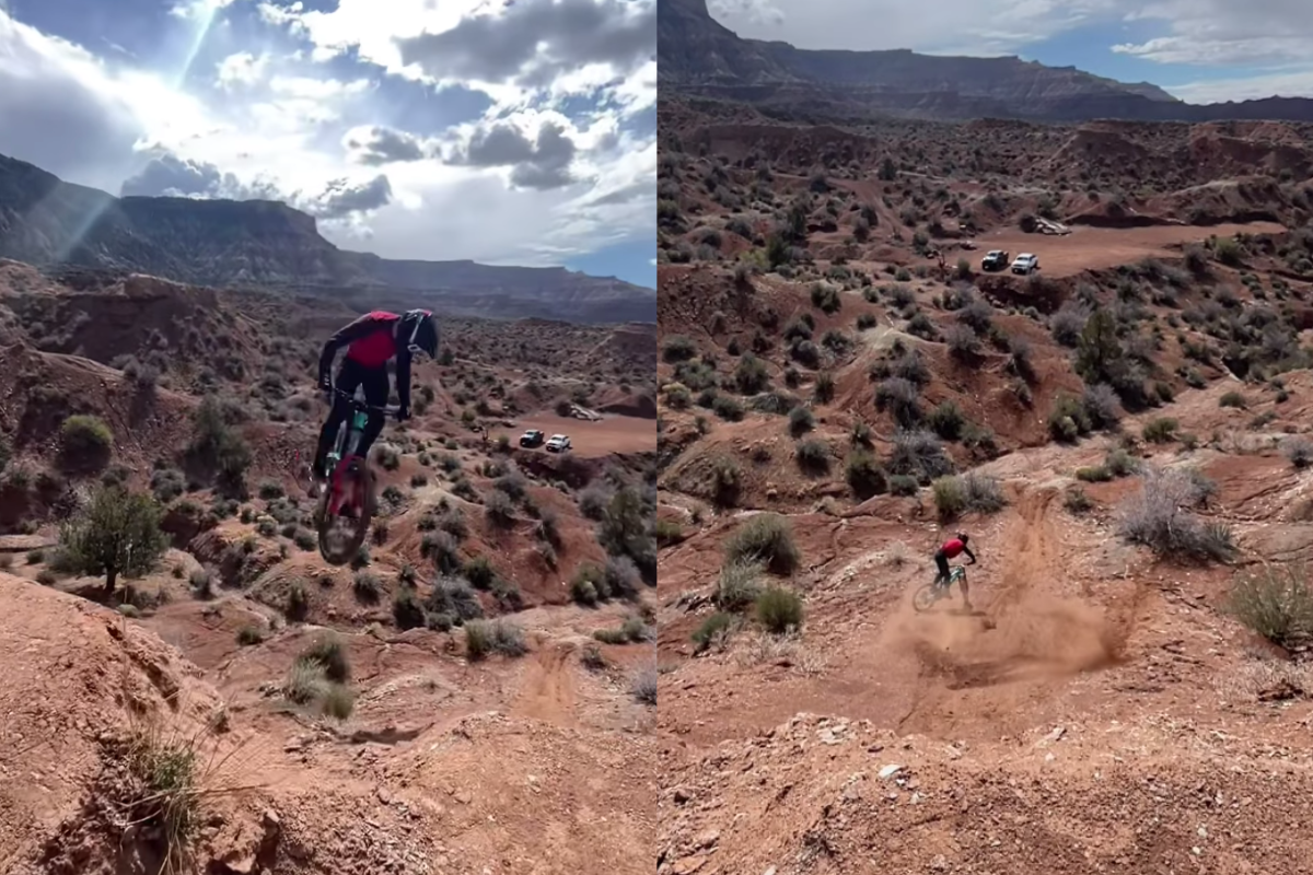 Rider Gets Loose Airing 360 Off Huge Rampage Feature