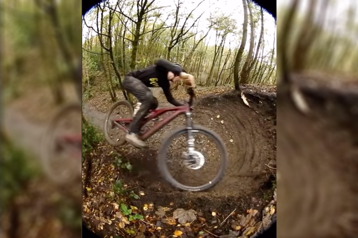 Rider Shreds BMX Inspired Feature In The Woods