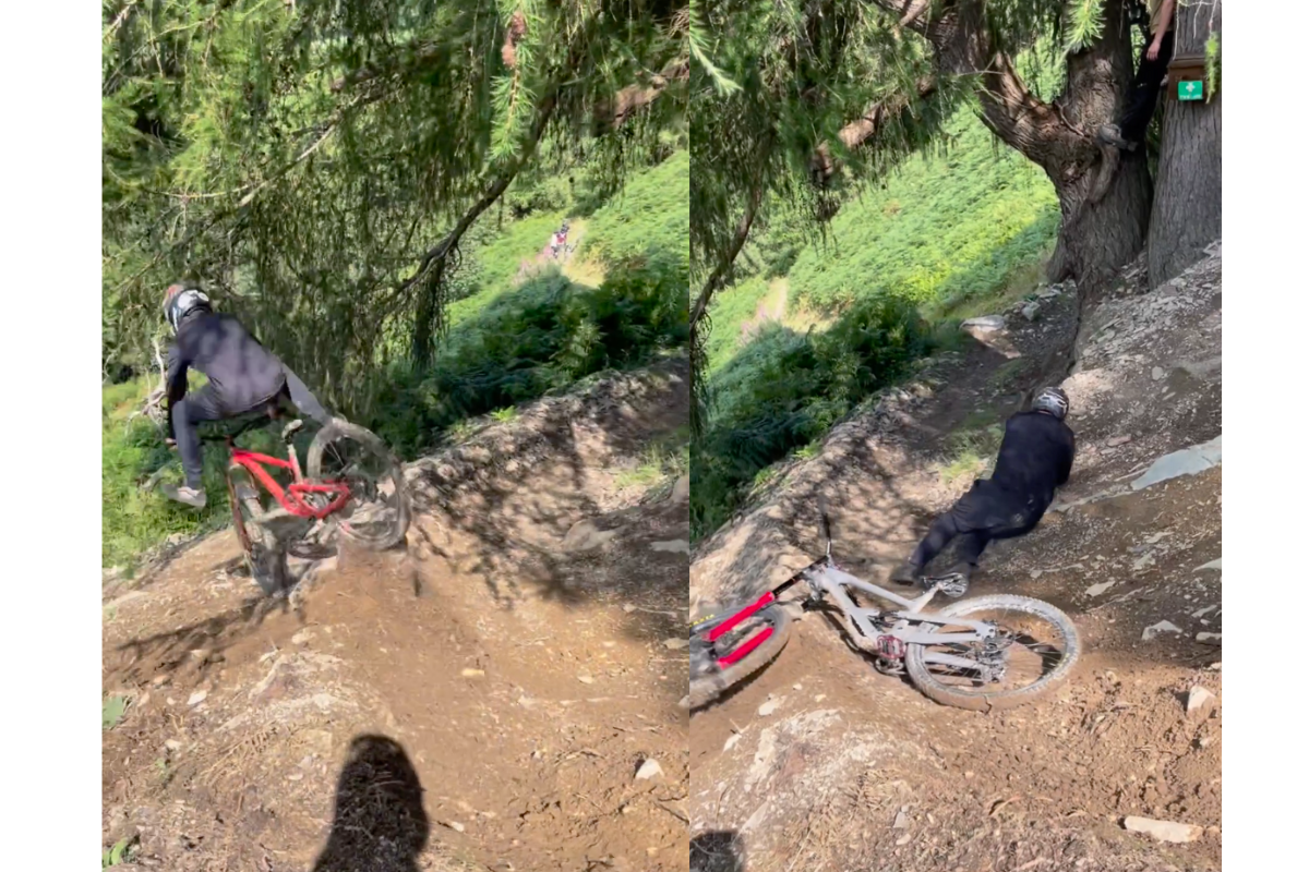 Expert Riders Struggle With Challenging Trail Feature