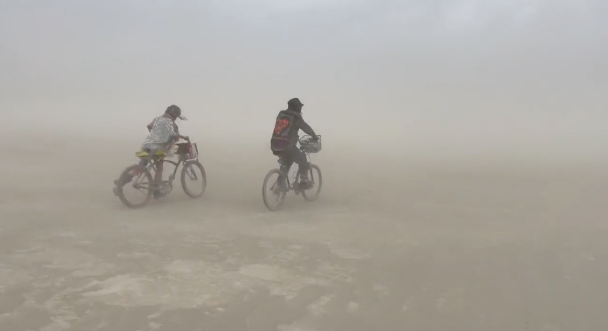 Professional Skier Chris Benchetler Rides Bike At Burning Man Moments ...
