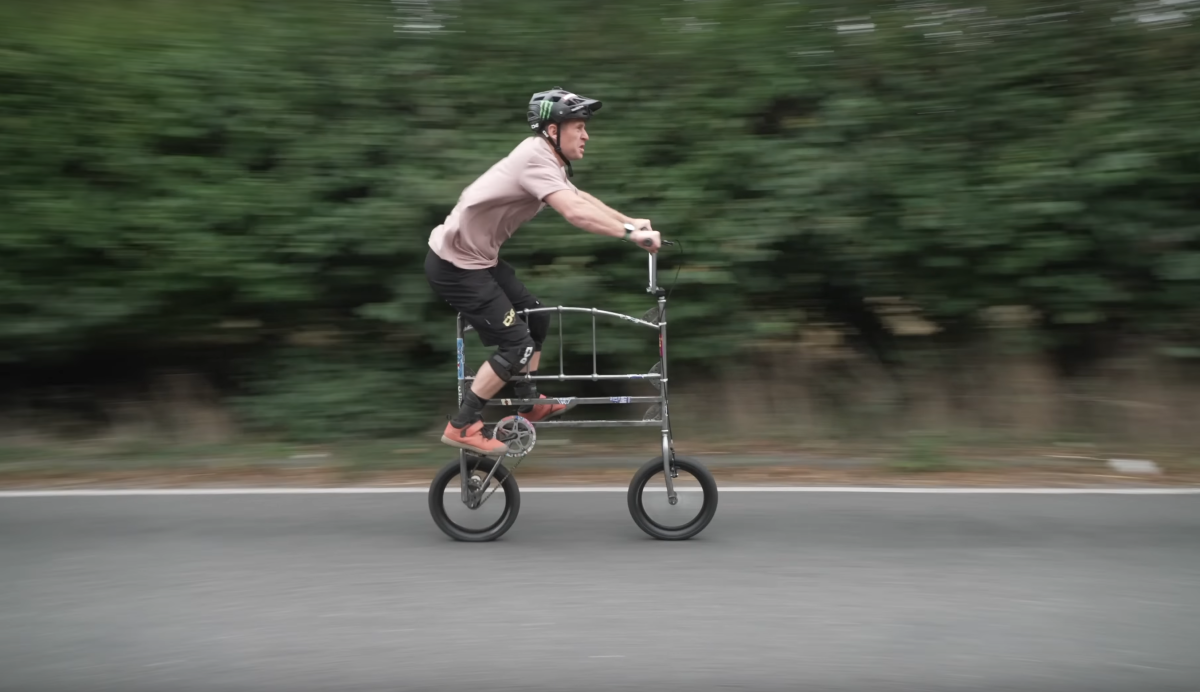 Watch: Pro Rider Jumps Bike Made From Bedframe