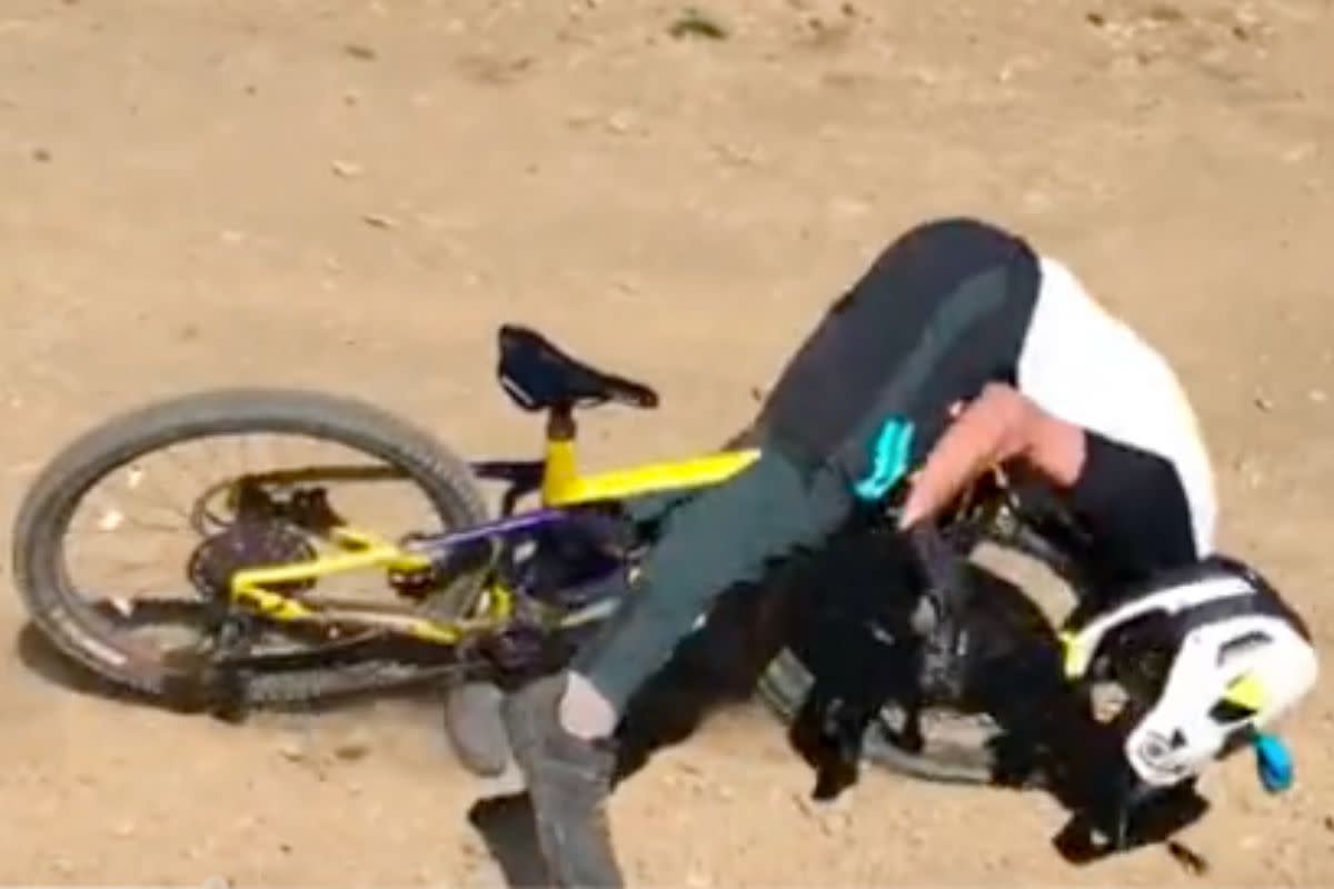 Rider Snaps Handlebars On Hard Crash