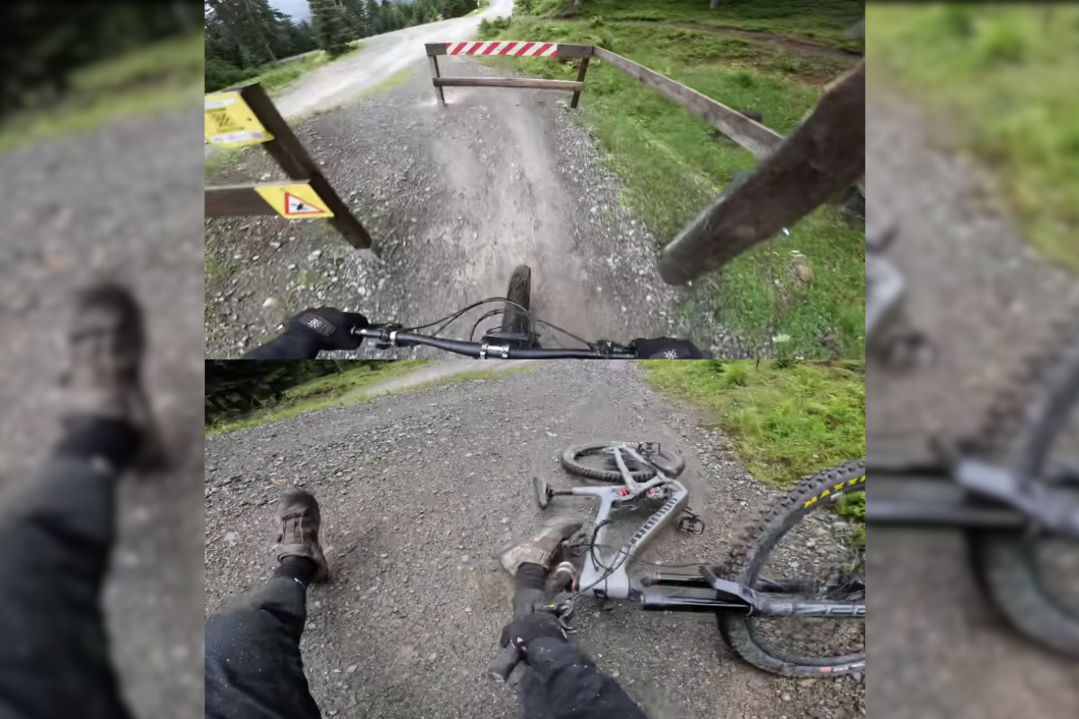 Rider Loses Control And Flips Over Precariously Placed Fence
