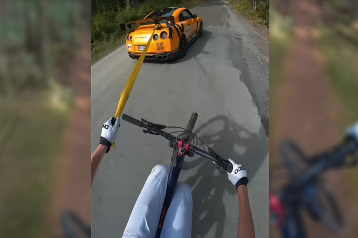 "Looking For A Ride?"- Biker Gets A Free Tow From A GTR