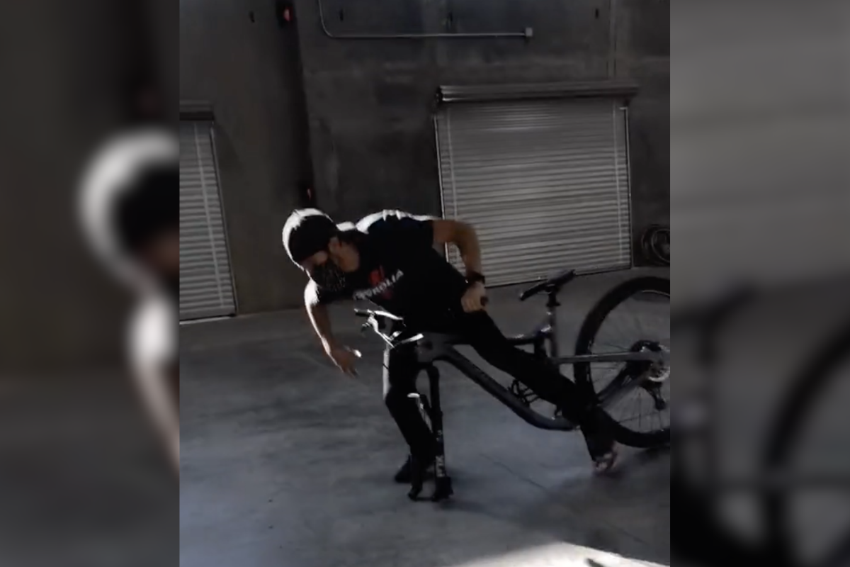 Rider Smashes Bike Attempting Viral Wheely Trick