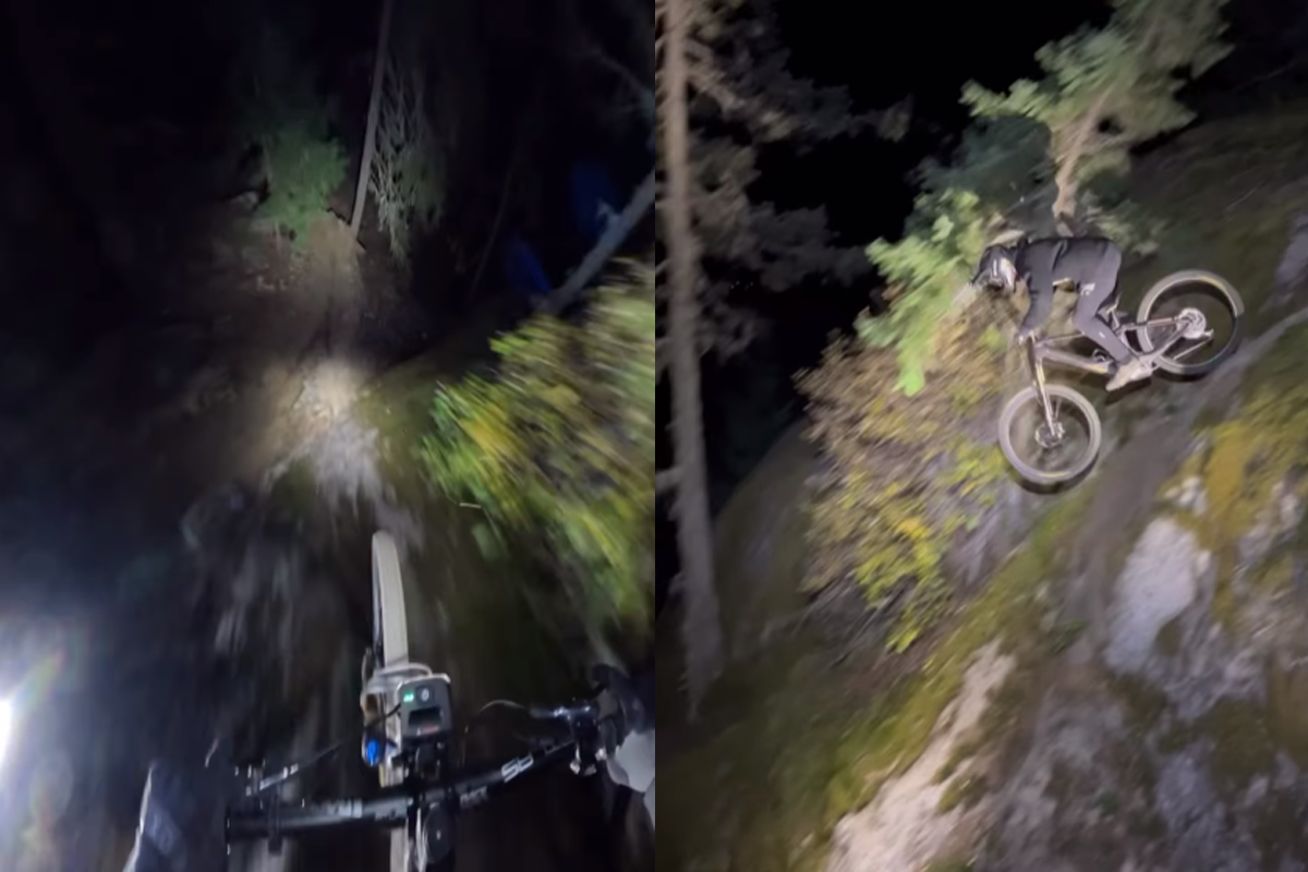 Rider Takes On 'Spooky' Line By The Light Of His Headlamp