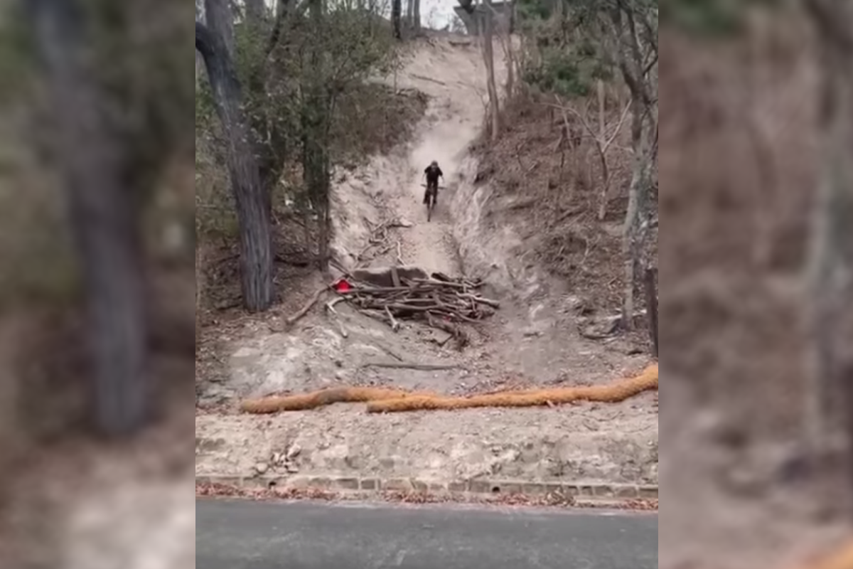 Amateur Rider Technically Attempts Massive Gap Over Busy Highway