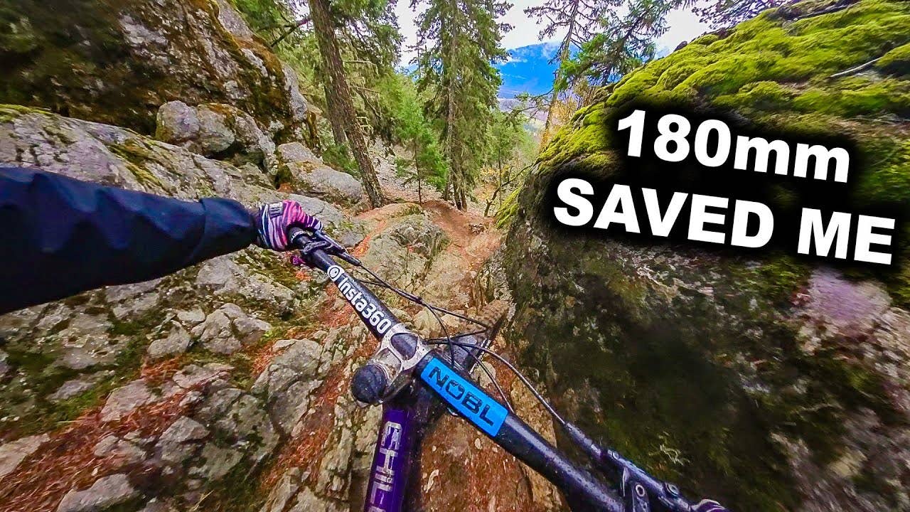 YouTuber's 180mm Fork Saves Him On Treacherous Chute