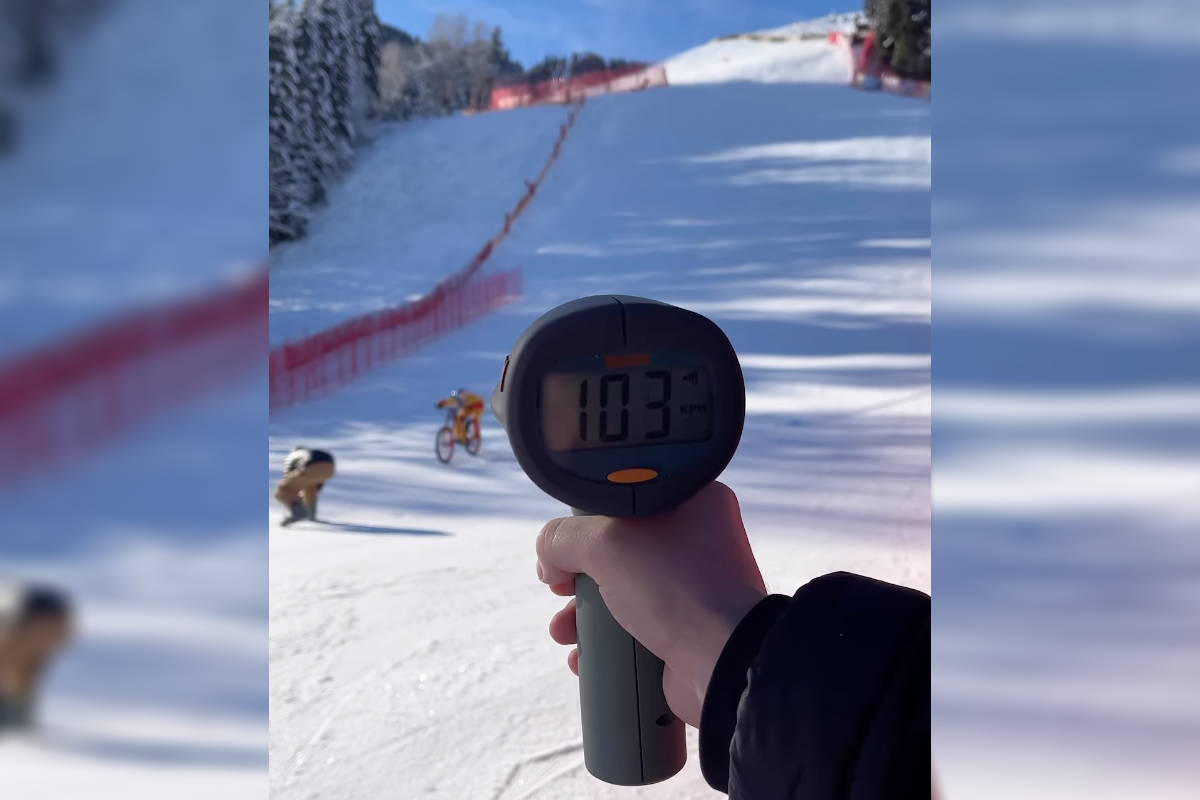 Rider Fabio Wibmer Exceeds 60mph On World's Hardest Ski Race Course