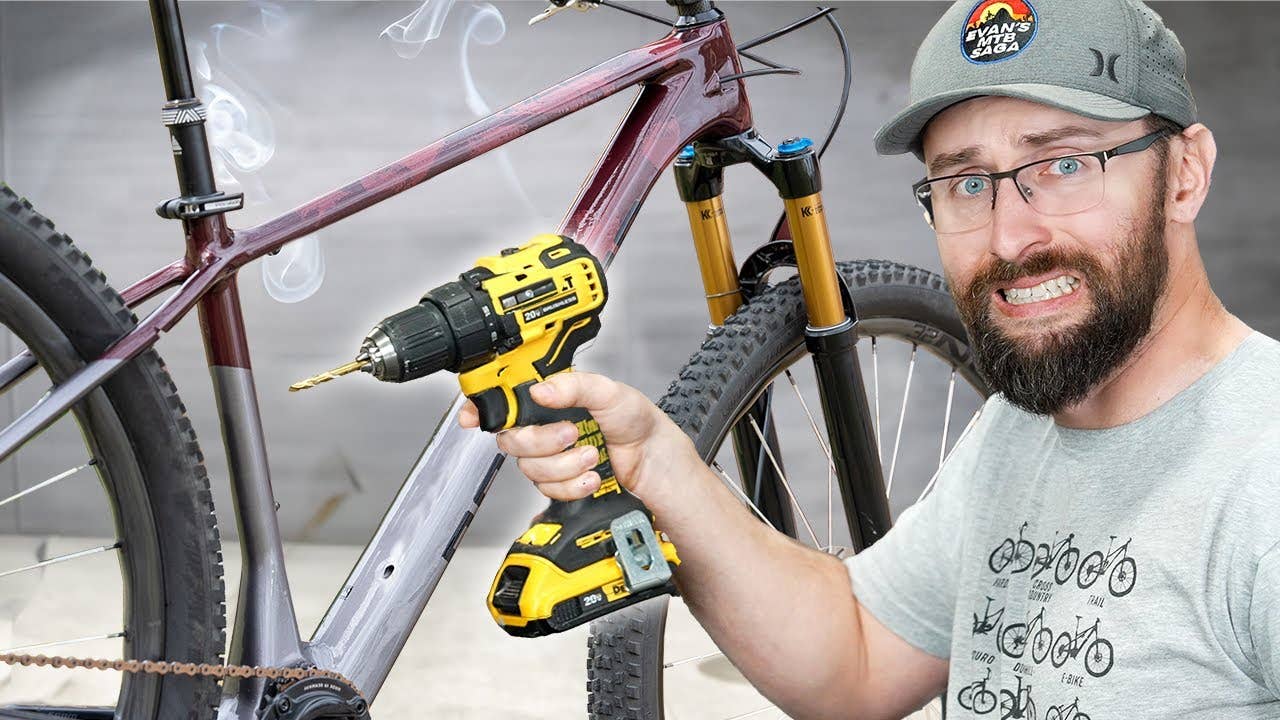 Rider Breaks Out Drill To Fit Dropper Post On New Bike - BikeMag