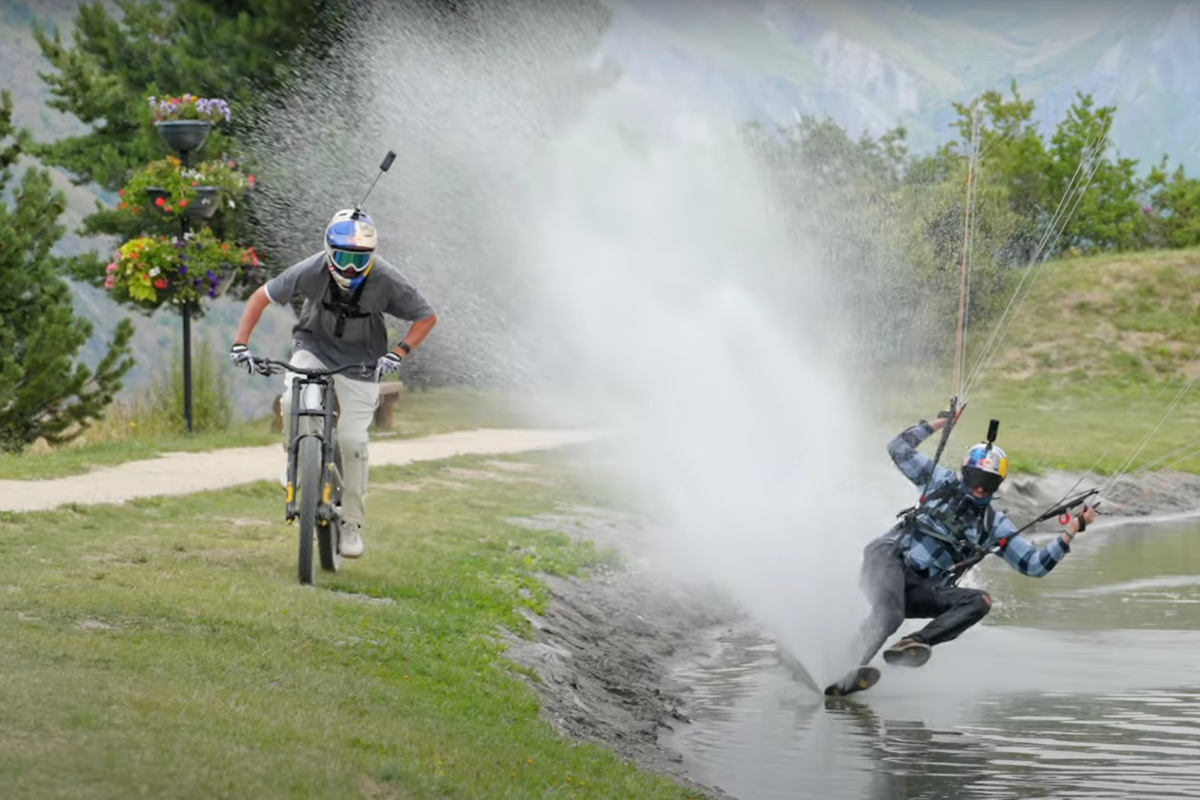 Superstar Mountain Biker Fabio Wibmer Races A Speedflyer In "Wings Vs ...