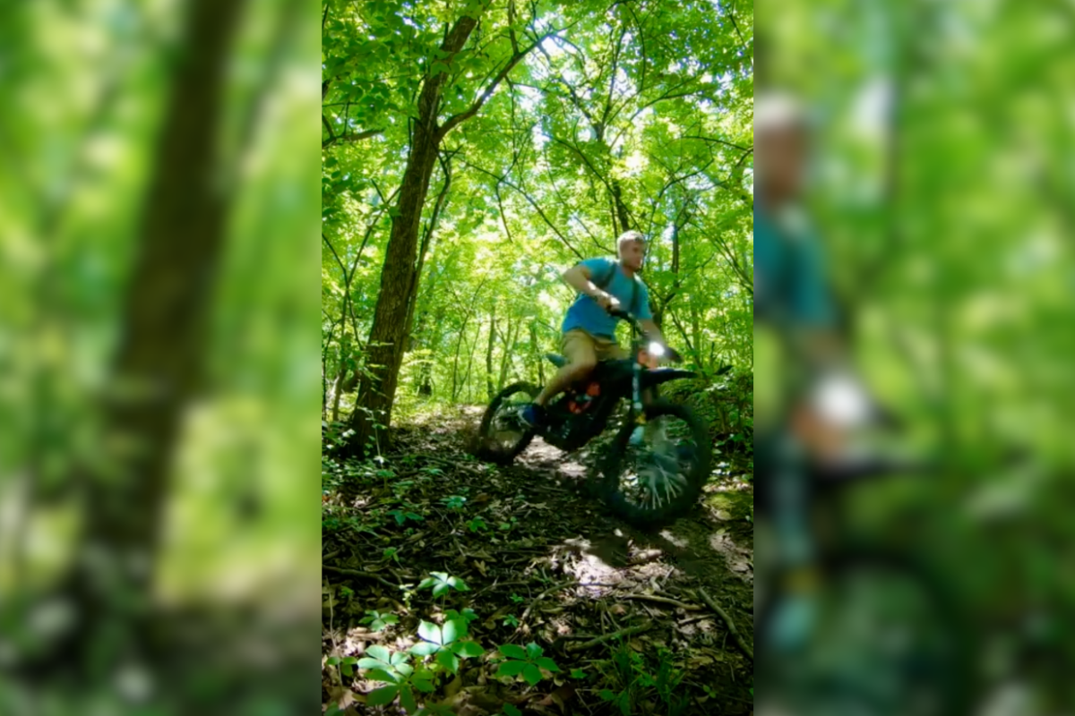 Electric Moto Rider Poaches Bike Trails Without Helmet - BikeMag