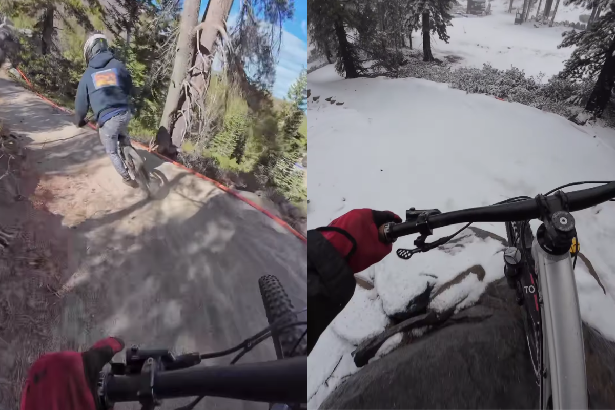 Rider Hits Trails After Fresh Snowfall - BikeMag