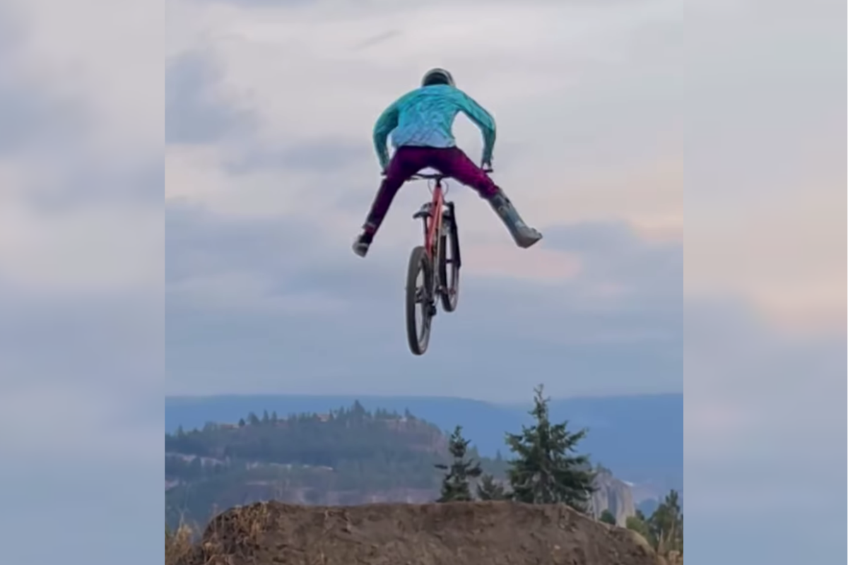 Rider Tackles Long Rock Slab Into Lake - BikeMag